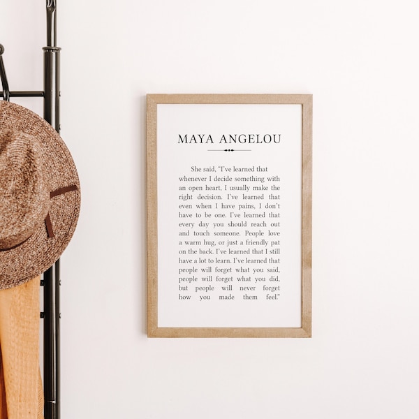 Maya Angelou Quote - Etsy
