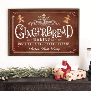 Gingerbread Baking Company Sign, Gingerbread Bakery Sign, North Pole ...