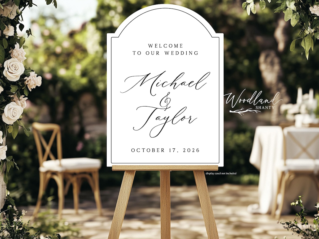 Classic Wedding Welcome Sign, Acrylic or Foamcore Personalized Wedding ...