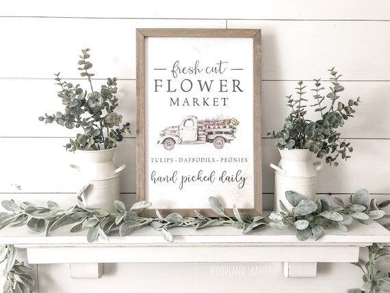 Fresh Cut Flower Market Spring Sign Spring Decor Farmhouse | Etsy