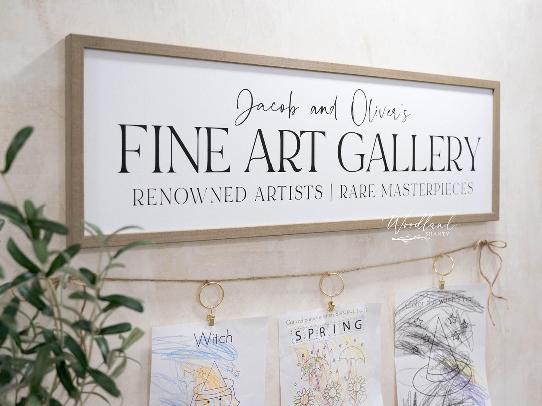 Personalized Childrens Artwork Sign, Fine Art Gallery Sign, Look What I ...