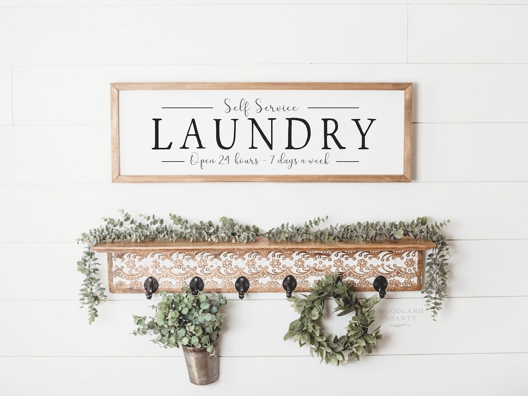 Self Service Laundry Sign | Farmhouse Laundry Sign | Laundry Room Sign ...