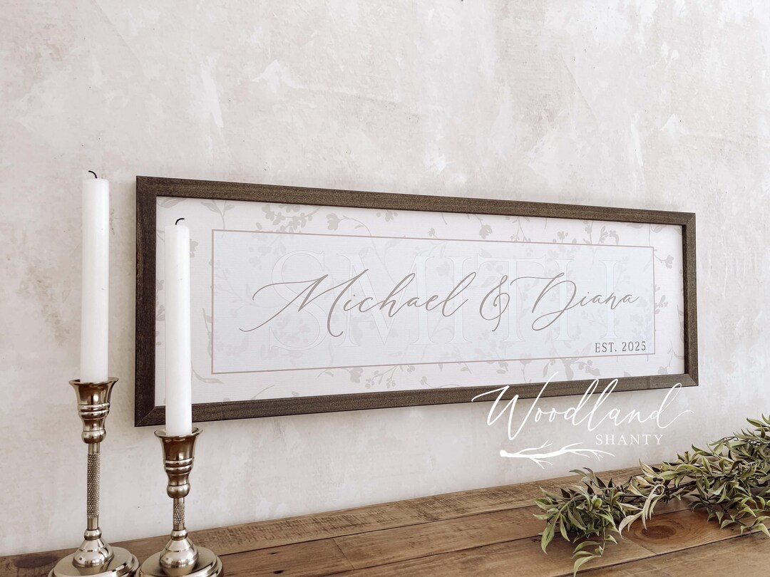 Personalized Couple Name Sign, Last Name Established Sign, Custom ...
