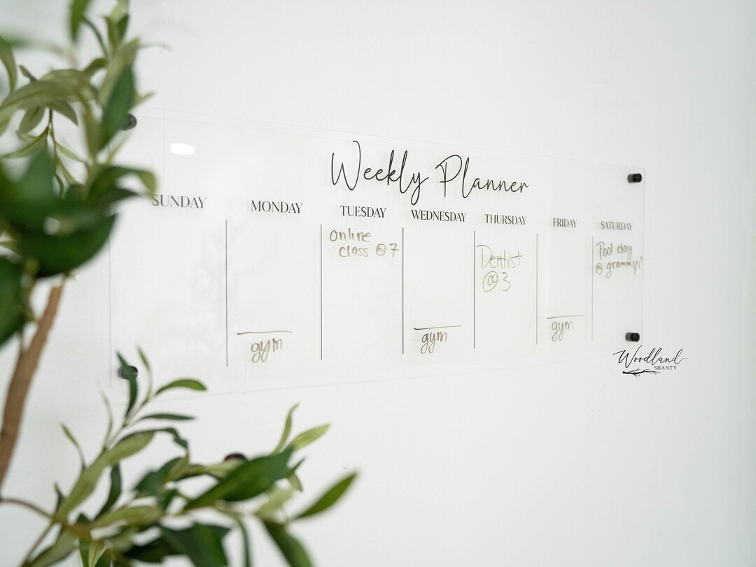 Acrylic Weekly Wall Planner Calendar, Week Planner Office Study Wall ...