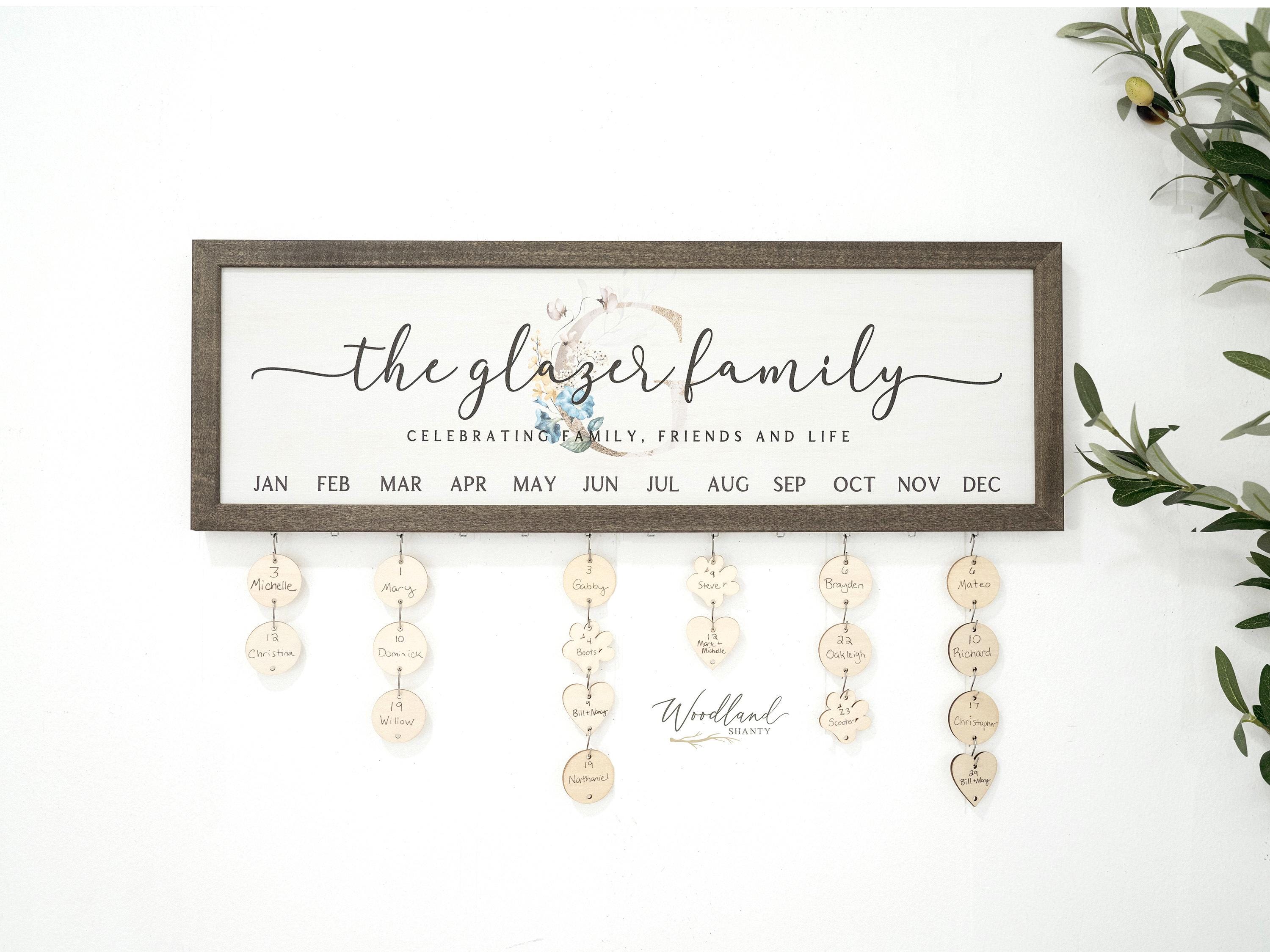 Personalized Birthday Calendar With Floral Monogram, Personalized ...