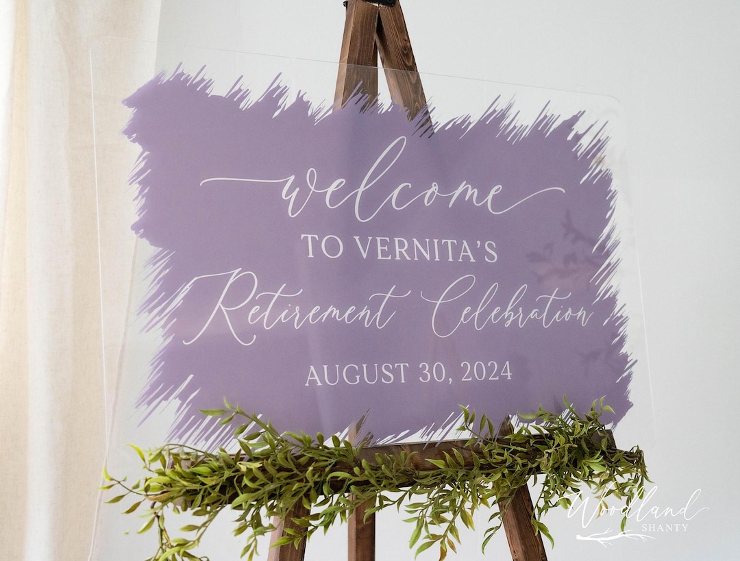 Welcome Personalized Retirement Celebration Party Sign, Custom Acrylic ...