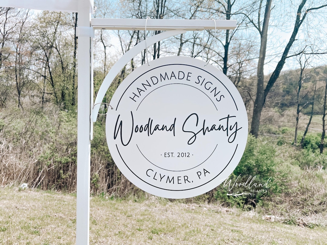 Custom Weatherproof 15" Round Circle Sign, Waterproof Hanging Canopy ...