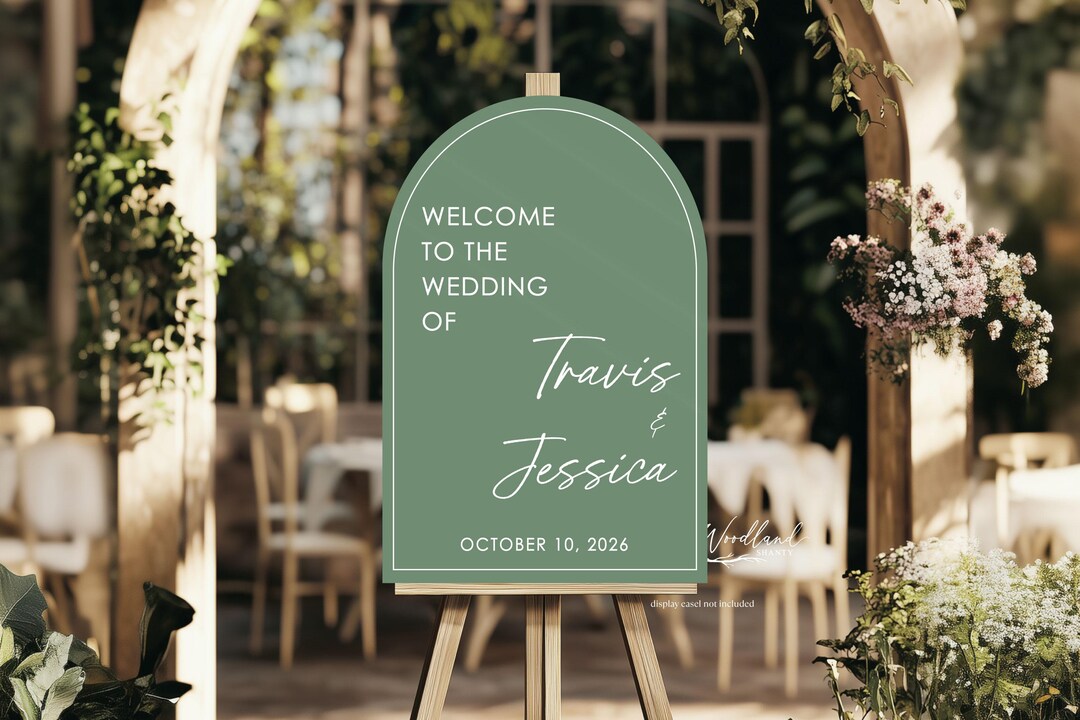 Arch Welcome to Our Wedding Acrylic Sign, Personalized Arch Wedding ...