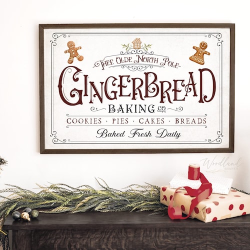 Gingerbread Baking Company Sign Gingerbread Bakery Sign - Etsy