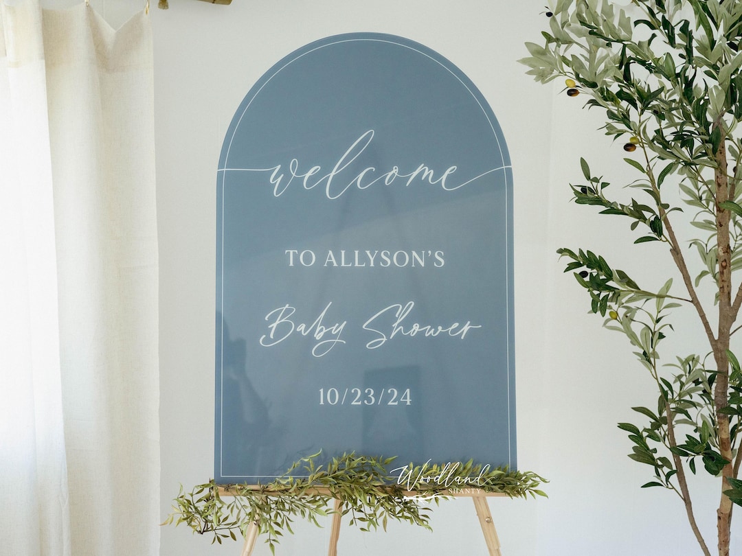 Personalized Arch Welcome to Baby Shower Sign on Acrylic, Modern ...