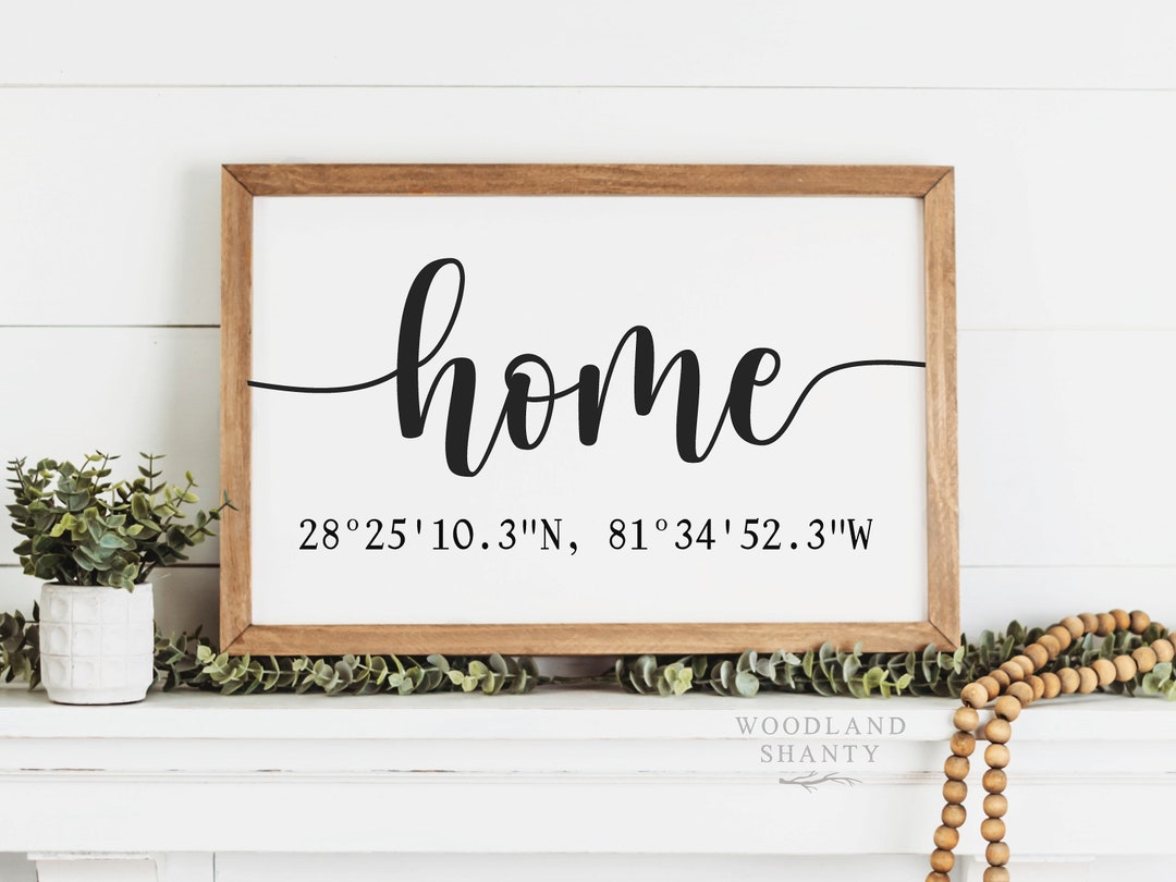 Home Coordinates Sign, GPS Coordinates Sign, Longitude Latitude Sign ...