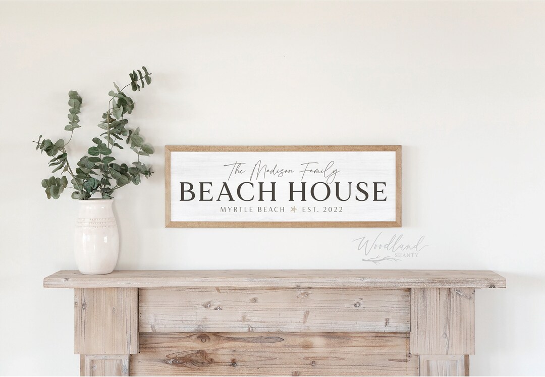 Beach House Sign, Personalized Beach House Sign With Location and ...