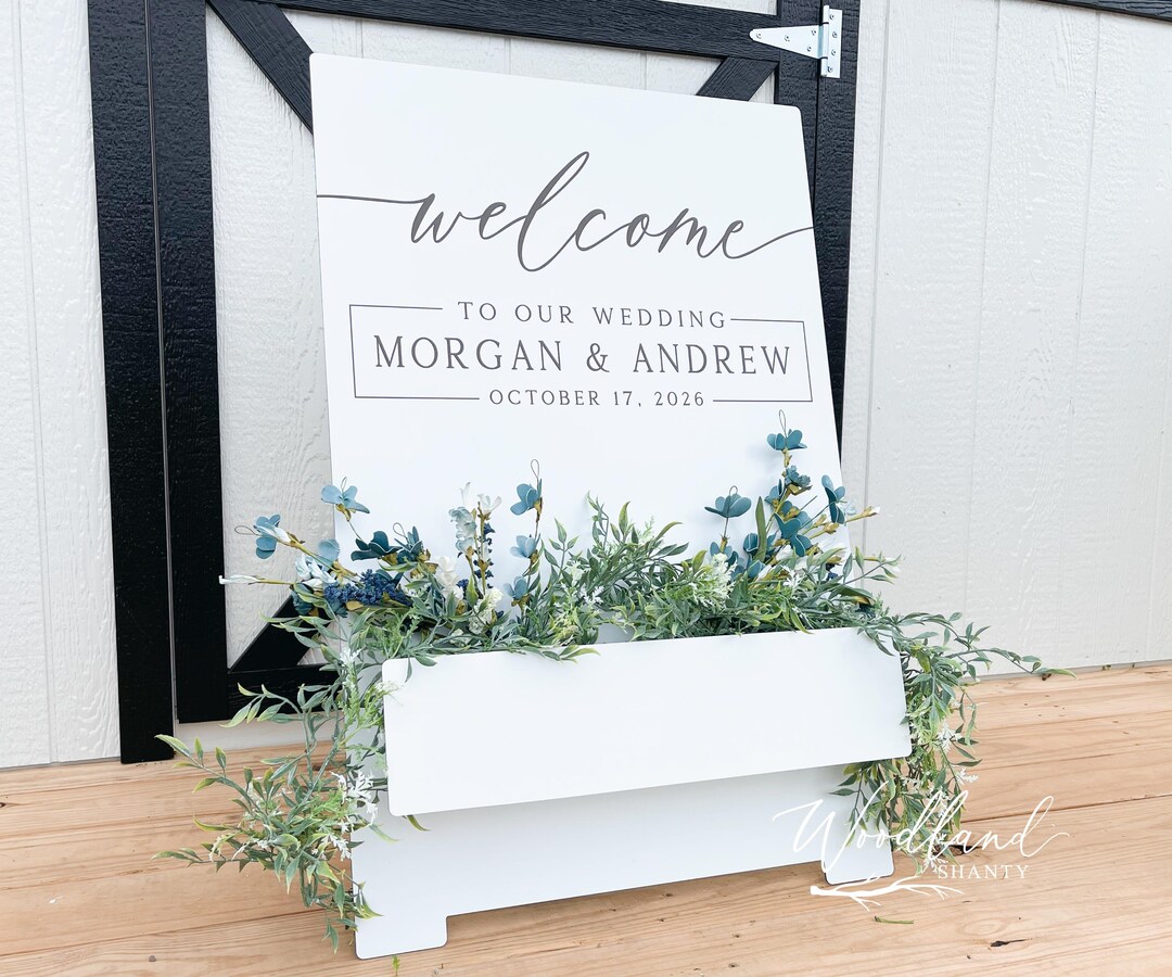 Personalized Wedding Flower Box Sign, Unique Custom Wedding Welcome ...