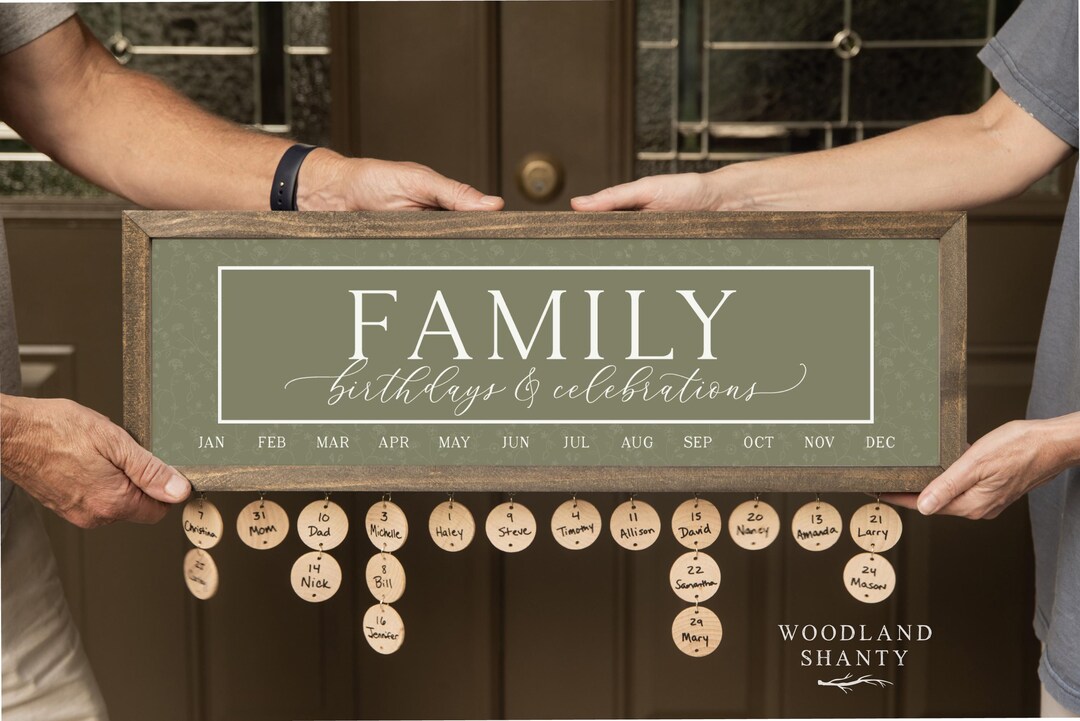 Perpetual Family Birthdays and Celebrations Calendar, Family Birthday ...