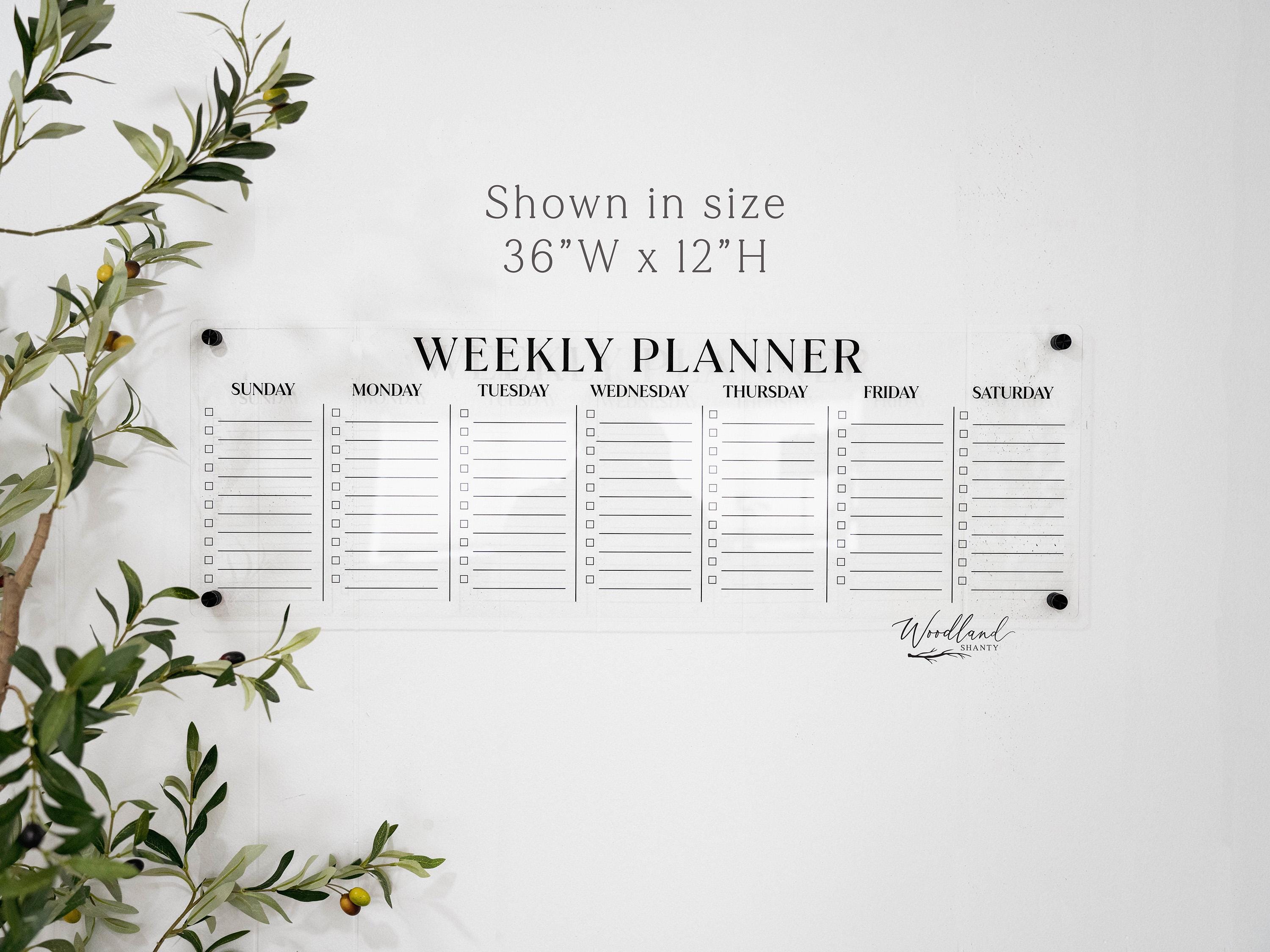 Acrylic Weekly Wall Planner Checklist Calendar, Week Planner Office ...