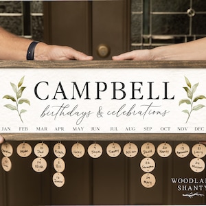 Personalized Family Birthday Calendar, Mother's Day Gift, Family ...