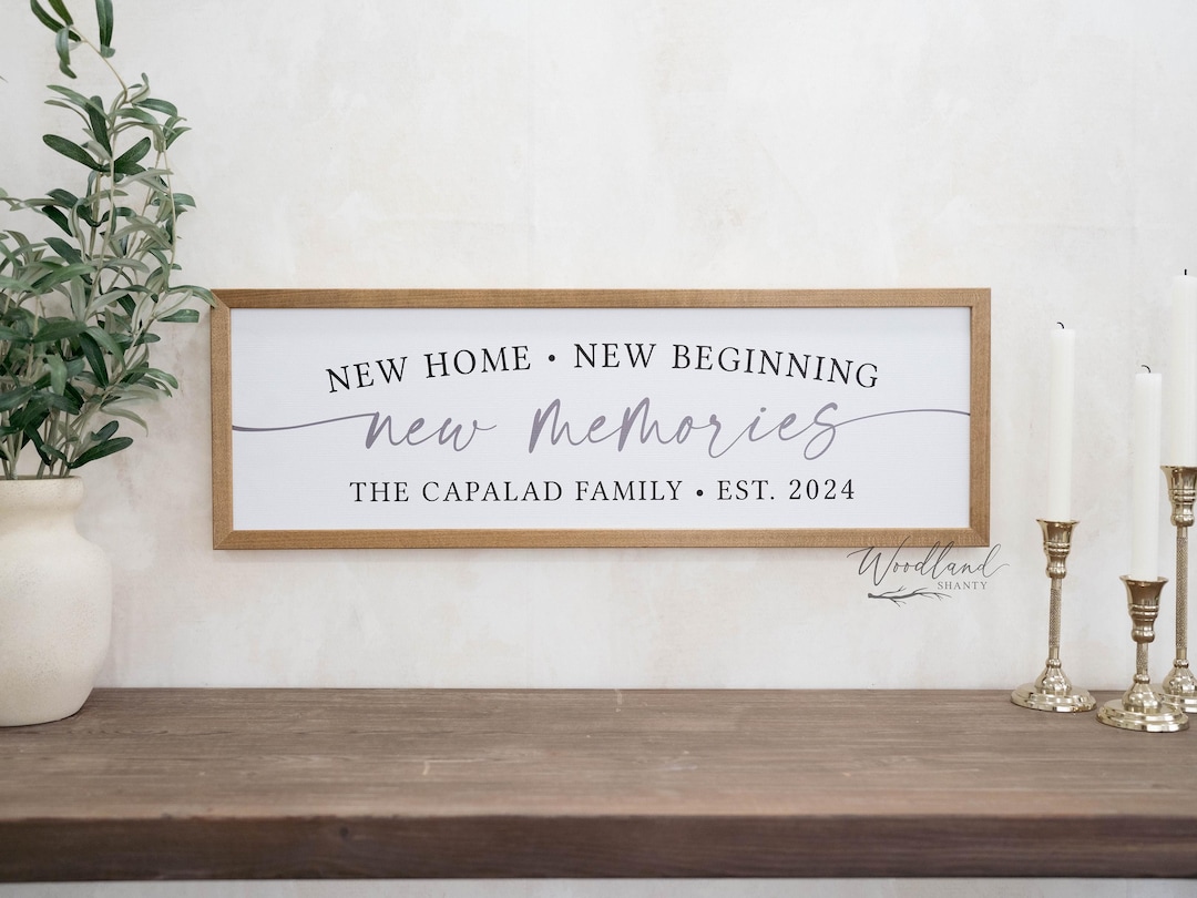 New Home Sign Personalized, New Home New Beginning Sign, Housewarming ...