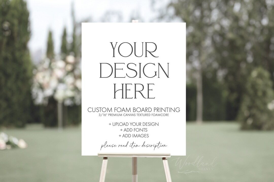 Custom Sign Printing, Foam Board Foamcore Printing Service - Etsy