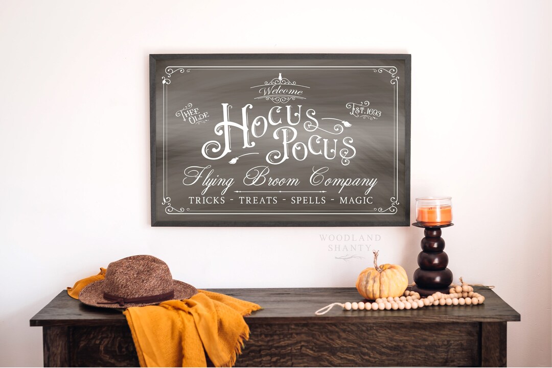 Hocus Pocus Sign Halloween Decor Flying Broom Sign Witch - Etsy