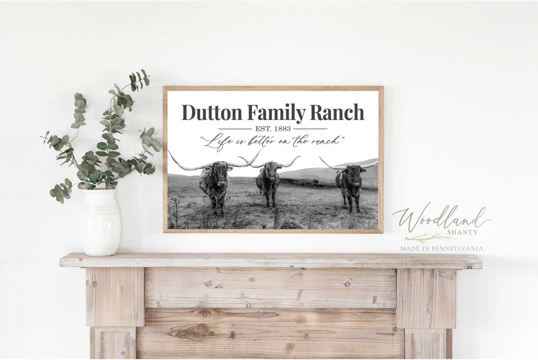 Custom Personalized Family Ranch Sign, Longhorn Themed Wall Art, Life ...