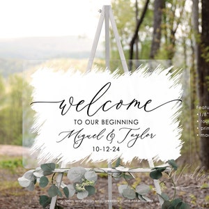 Welcome to Our Beginning Sign, Personalized Welcome Sign, Brushed ...