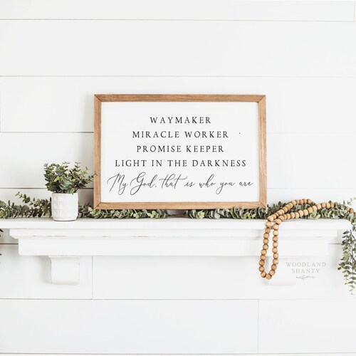 Waymaker Sign Living Room Wall Decor Waymaker Miracle Worker - Etsy