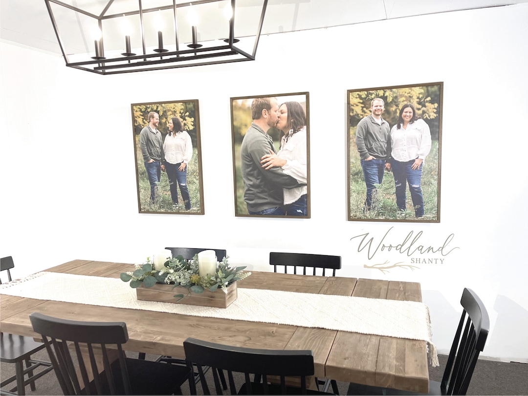 Custom Framed Photo Prints on Sign, Wood Frame Photo Print, Wedding ...