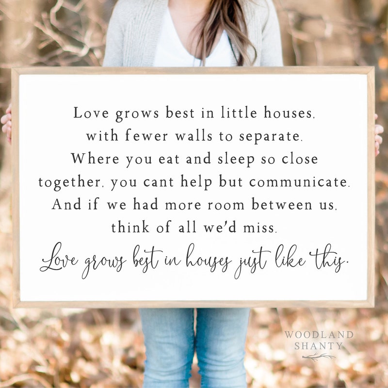 Love Grows Best in Little Houses Sign - Etsy