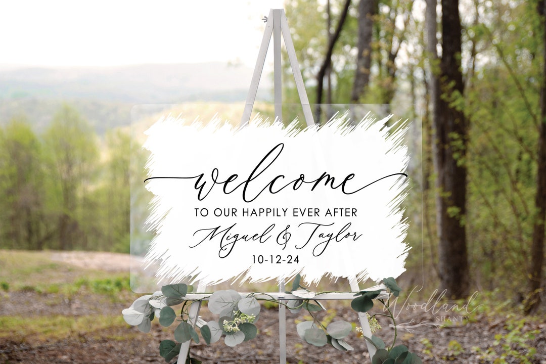 Welcome to Our Happily Ever After Personalized Welcome Wedding Sign ...