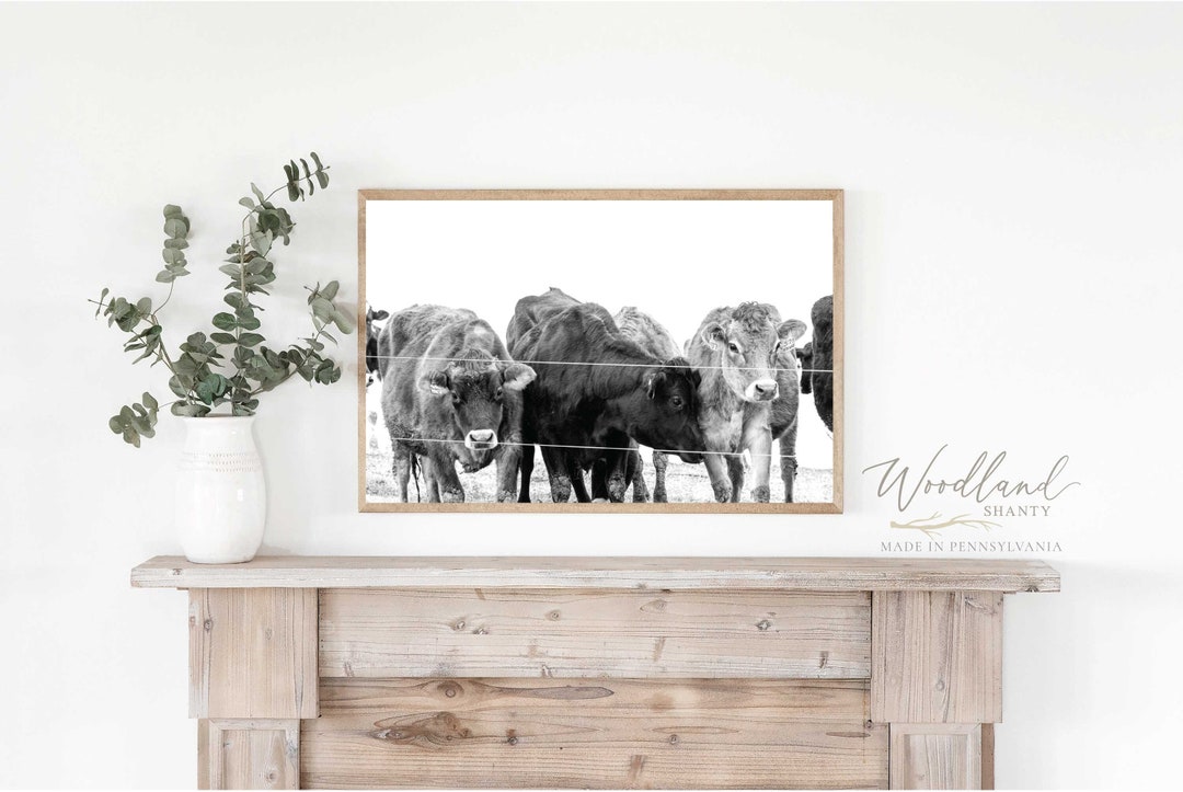 Cow Print Wall Art, Framed Cows Sign, Farm Inspired Wall Art - Etsy