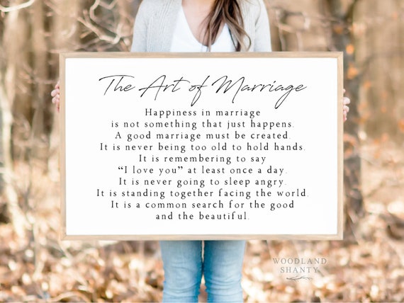 The Art of Marriage Sign Signs Wall Hangings Wall Décor etna.com.pe