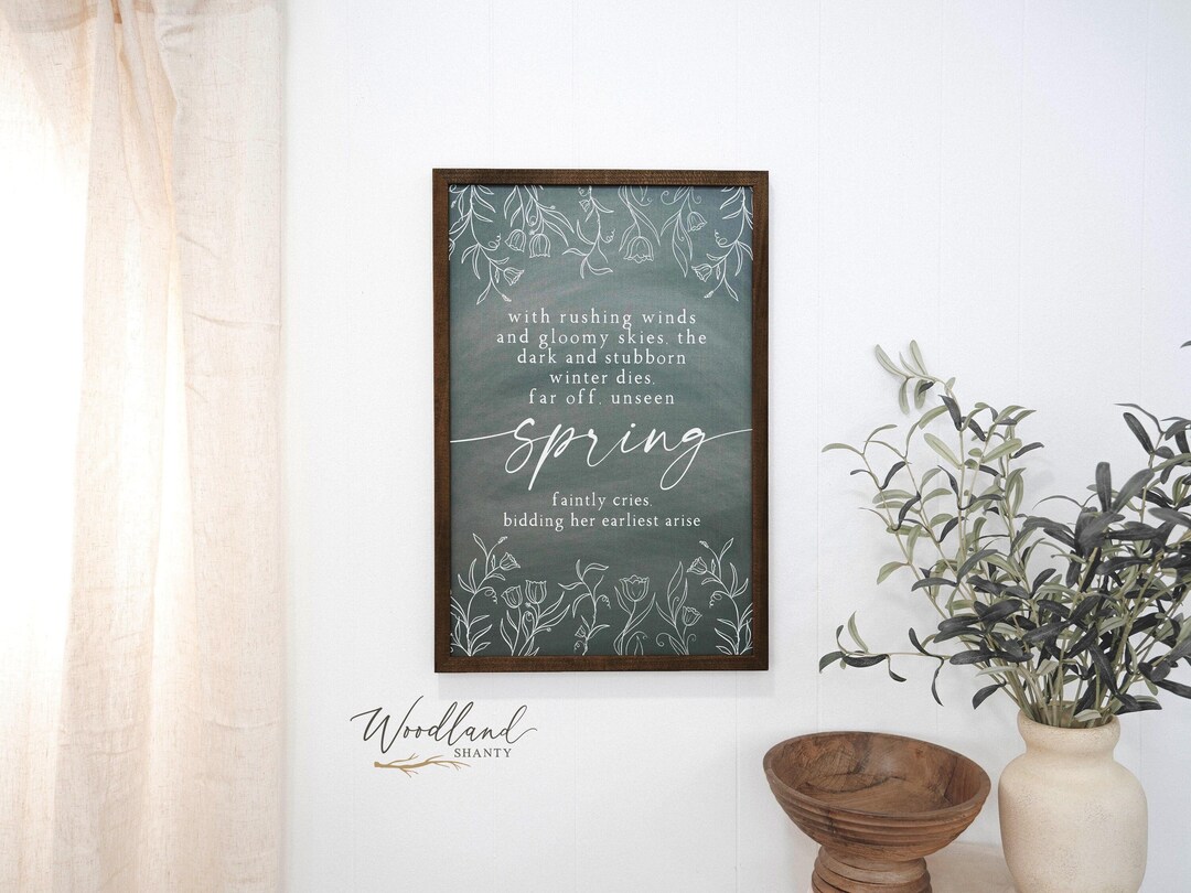 Spring Wall Art, Framed Spring Sign, Inspirational Spring Decor, Spring ...