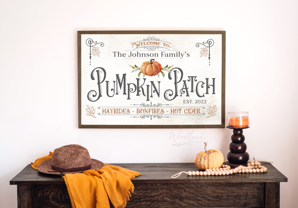 Personalized Pumpkin Patch Sign Personalized Fall Sign Fall - Etsy