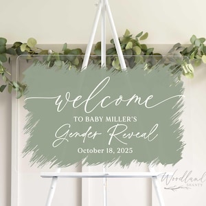 Welcome Gender Reveal Party Sign, Brushed Acrylic Gender Reveal ...