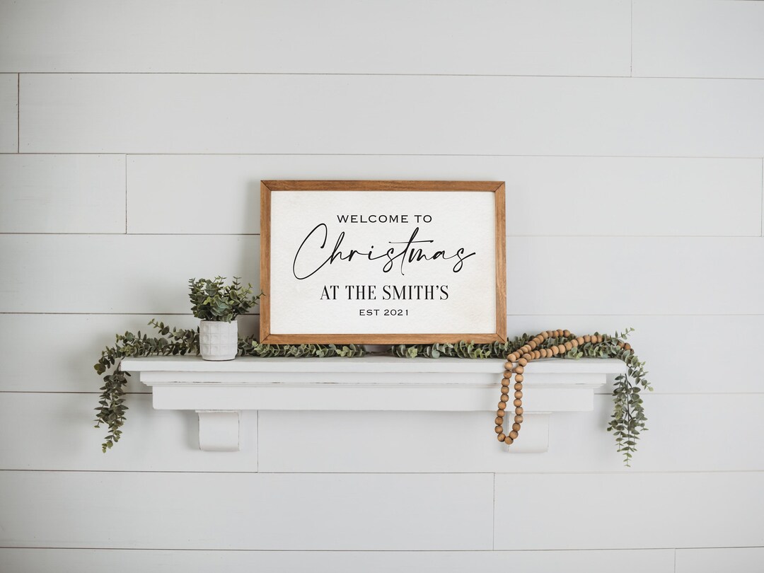 Personalized Christmas Sign, Personalized Welcome Christmas Sign ...