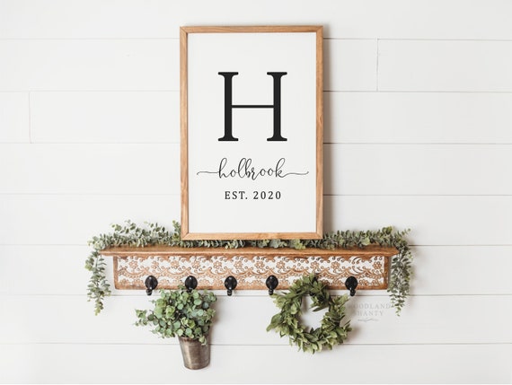 Personalized Farmhouse Style Monogram Sign Personalized - Etsy