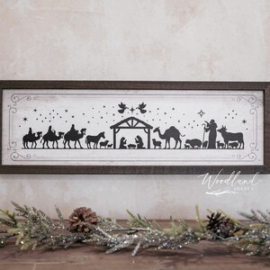Framed Nativity Scene Sign, Nativity Wall Art Decor, Christian ...