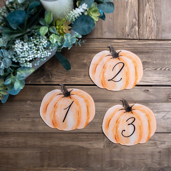 Pumpkin Table Number - Etsy