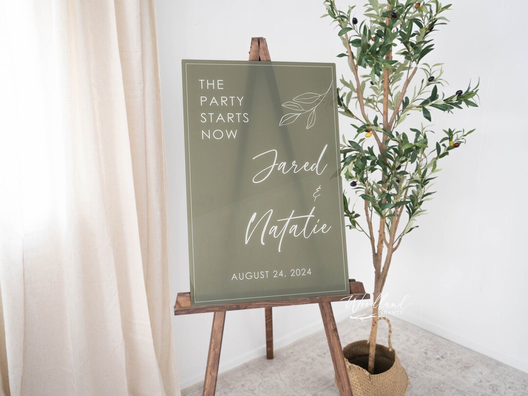 The Party Starts Now Wedding Sign, Welcome Wedding Reception ...