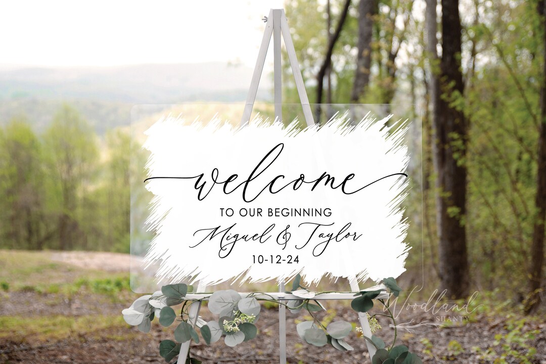 Welcome to Our Beginning Sign, Personalized Welcome Sign, Brushed ...