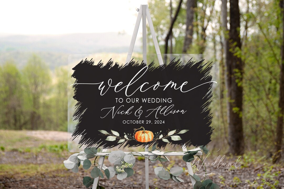 Fall Welcome to Our Wedding Sign, Personalized Fall Wedding Decor ...