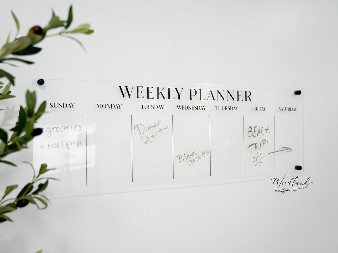Acrylic Weekly Wall Planner Calendar, Week Planner Office Study Wall ...
