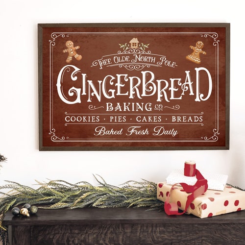 Gingerbread Baking Company Sign Gingerbread Bakery Sign - Etsy