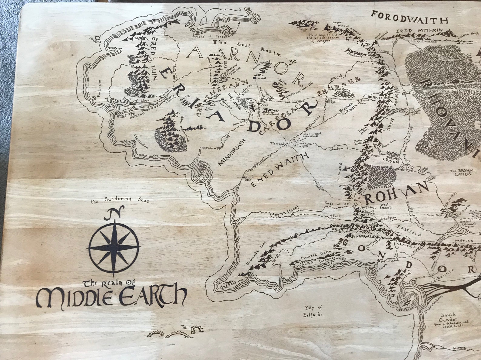 Lord of the Rings Map Coffee Table - Etsy Canada