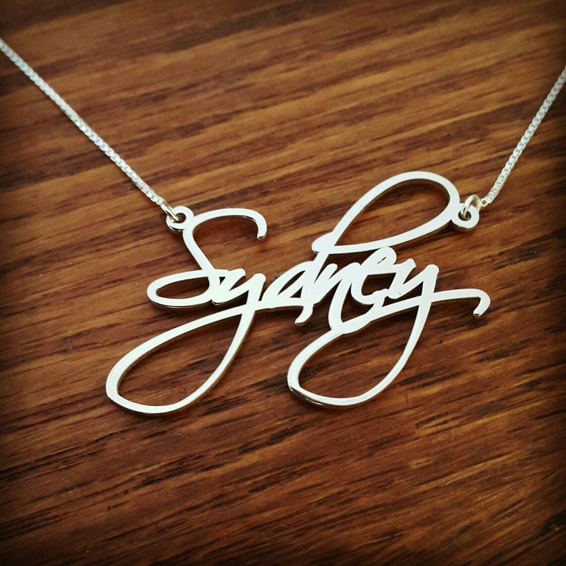 Name Necklace Sterling Silver Signature Name Necklace Letter | Etsy
