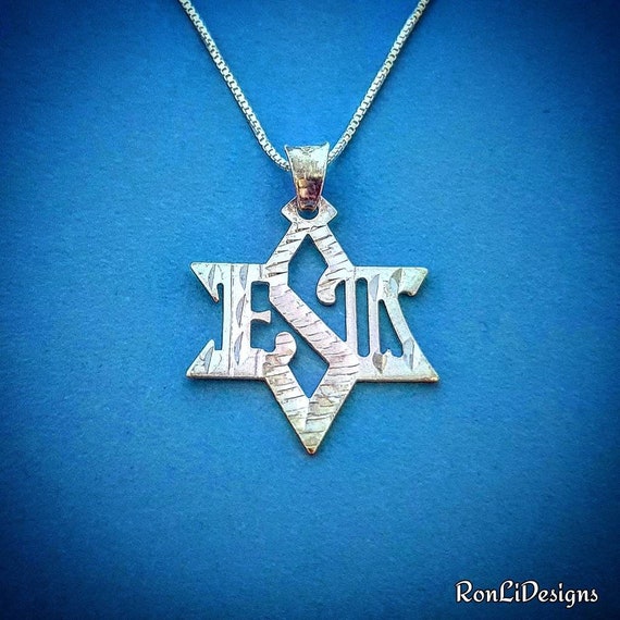 Jesus Star of David Yeshu Pendant Yeshua Necklace Sterling | Etsy