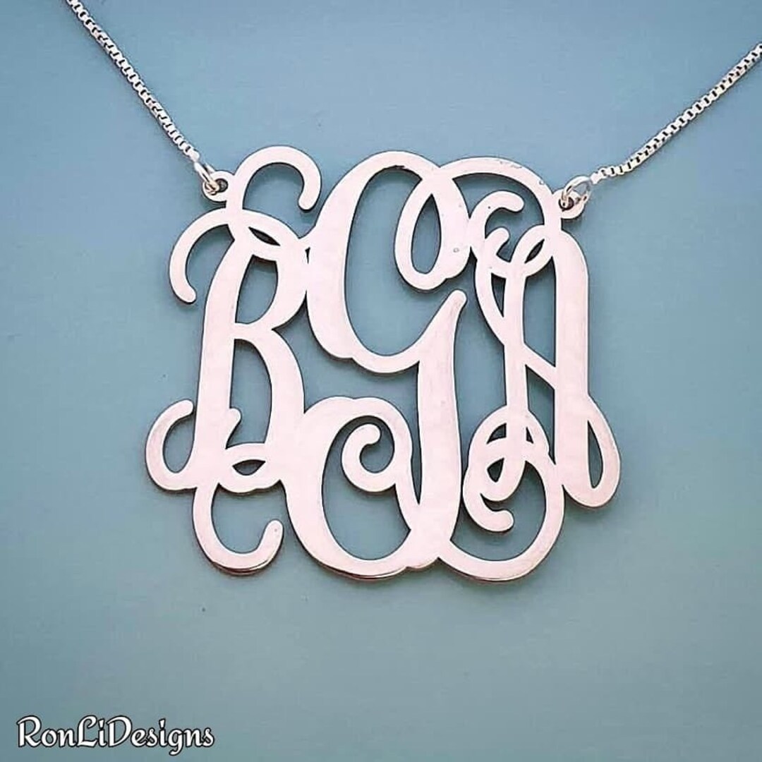 Extra Large Letter Pendant Necklace • Personalized Monogram Necklace - Etsy
