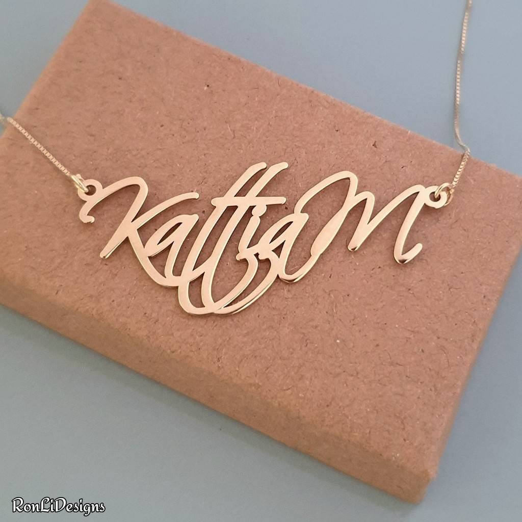 Gold Ashley Necklace Name Chain Necklace That Says Ashley Gold - Etsy UK