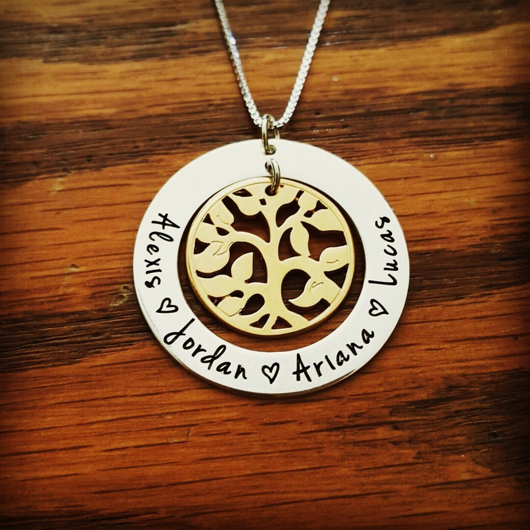 Personalized Family Tree Pendant With Chain - Etsy