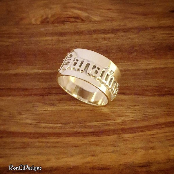 Mens Ring With Old English - Etsy